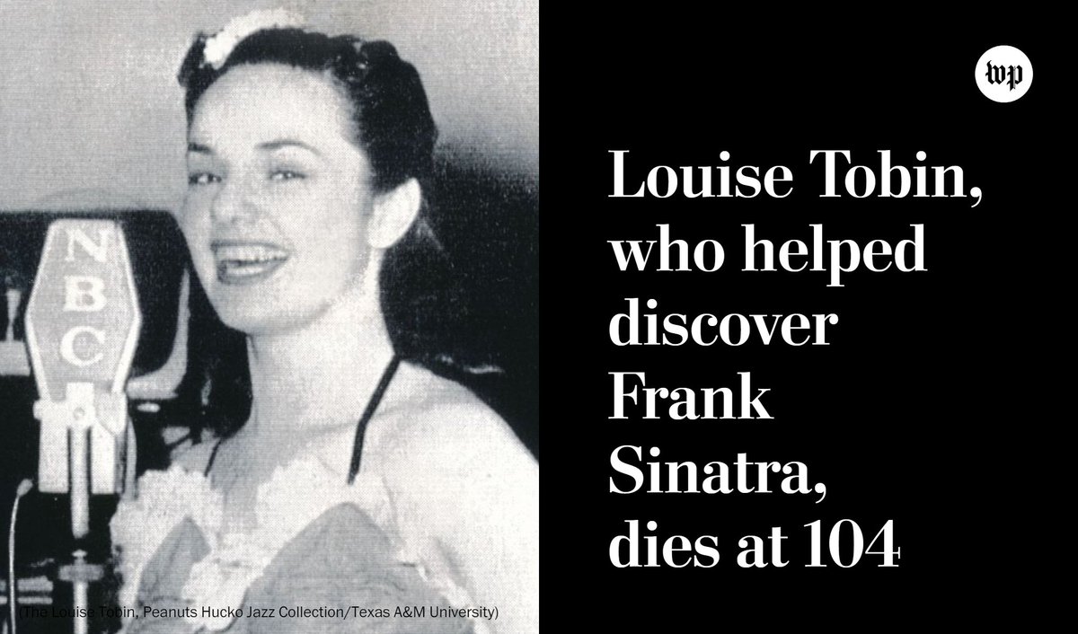 Breaking news: Louise Tobin dies at 104. The big-band singer helped ...