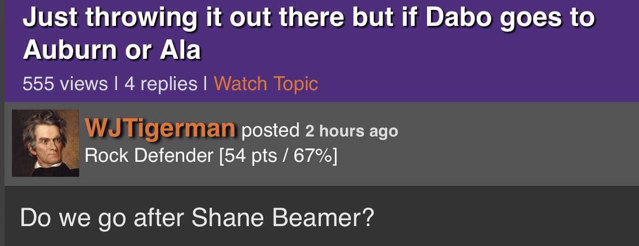 Message Board Geniuses on Twitter: "#Clemson Head Coach Hot Board Version 1.0: 1. Shane Beamer ...