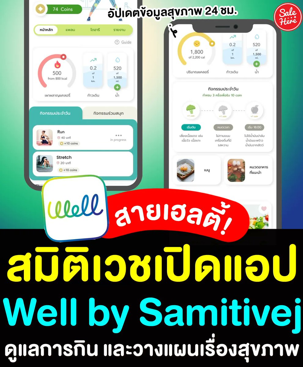 Sale Here - อะไรลดเรารู้ on Twitter: "📣 ชวนมาดูแลสุขภาพ! #สมิติเวช เปิดตัว #แอปใหม่ Well by ...
