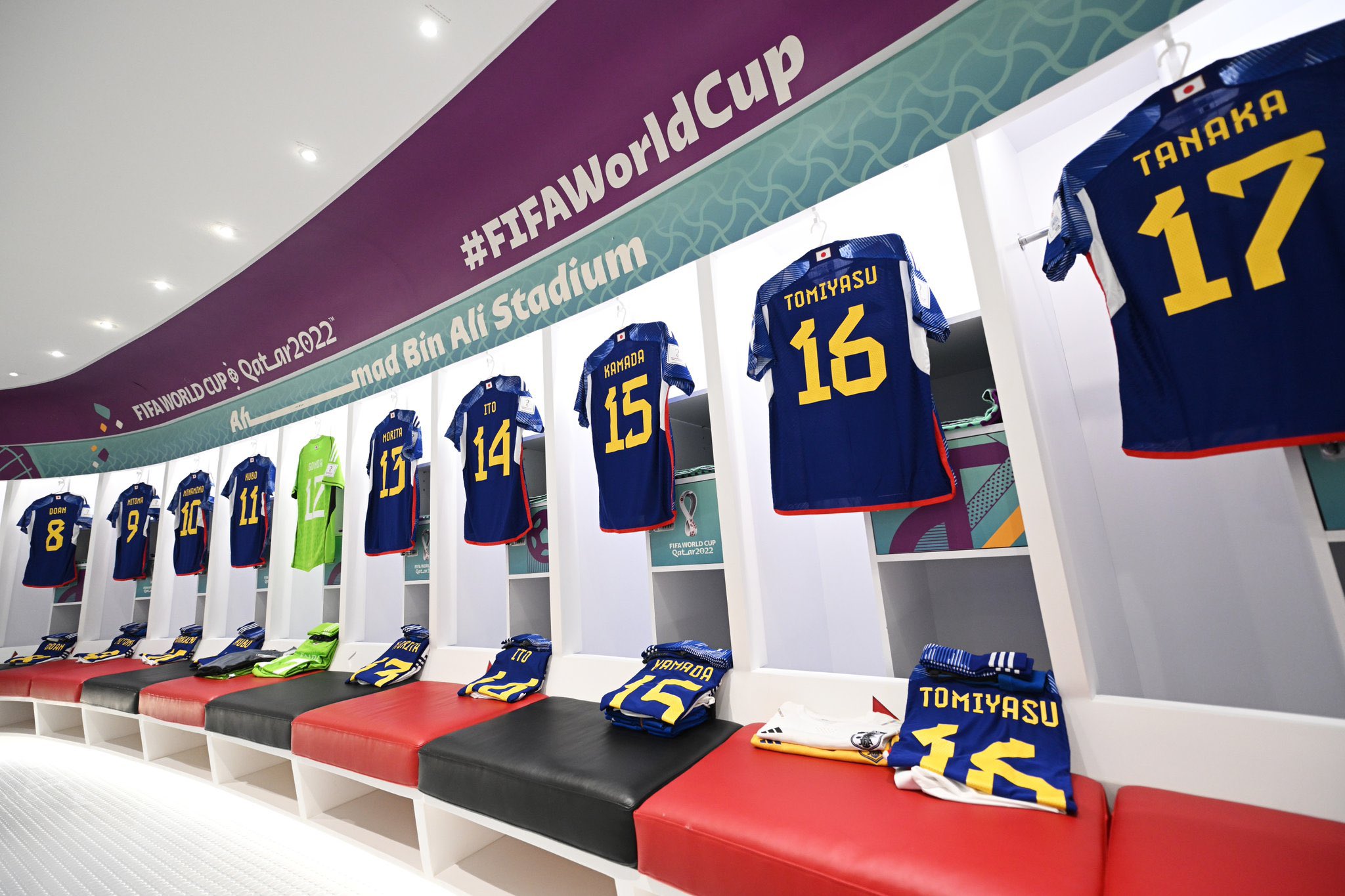 afcstuff on Twitter: "Takehiro Tomiyasu’s shirt ready among the rest of the Japan squad to face ...