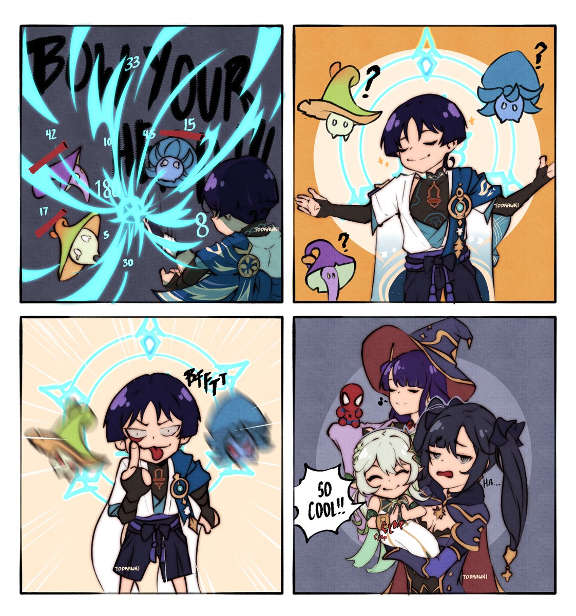 「the most reliable babysitters #cyno #alhaitham #nahida #scar」todrawkiの漫画