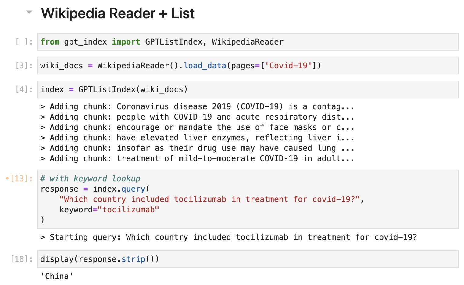 Jerry Liu on Twitter: "GPT Index can help simulate Ctrl+F lookup in an external data source. For ...