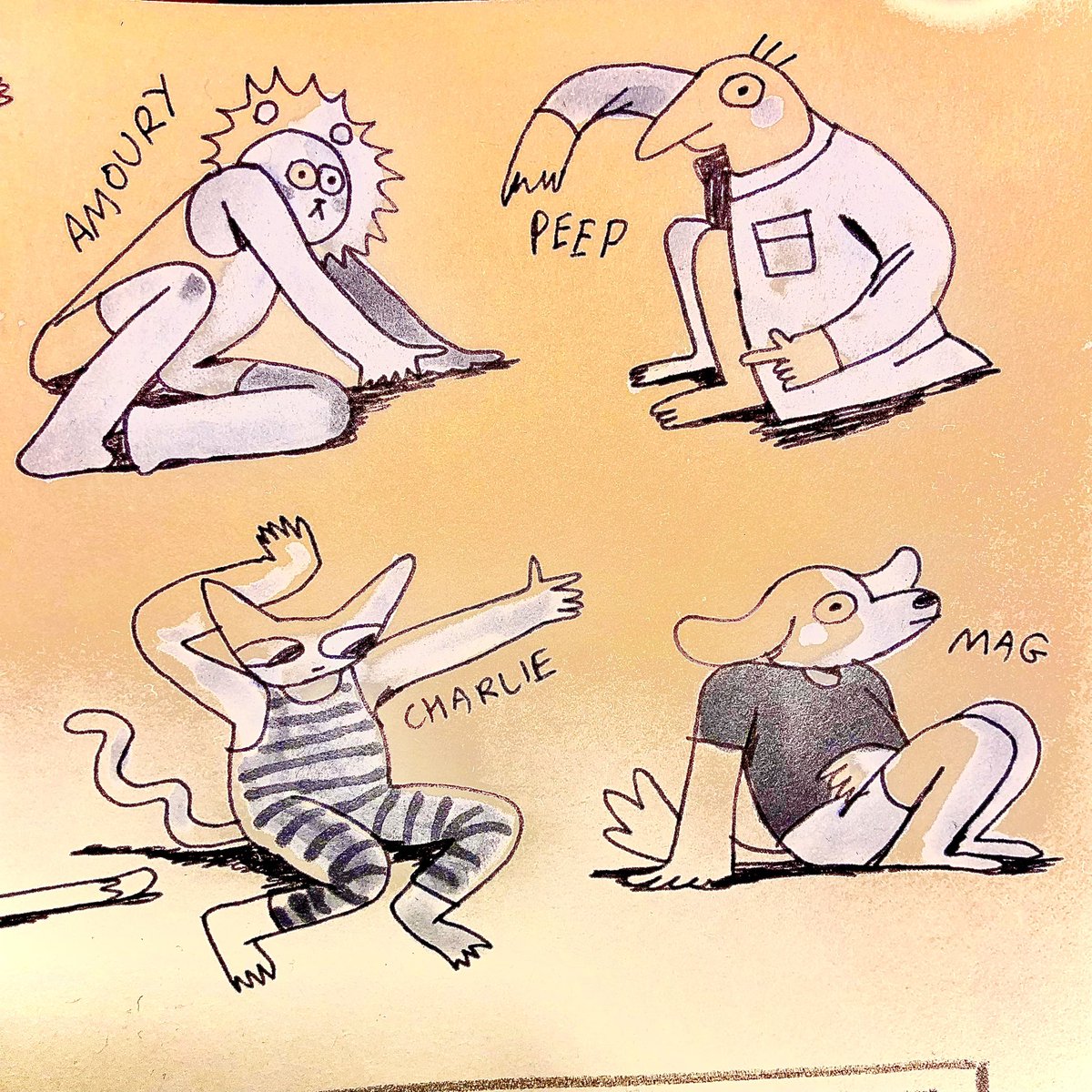 「silly page with my silly ocs for a silly comic im working on」parkerの漫画