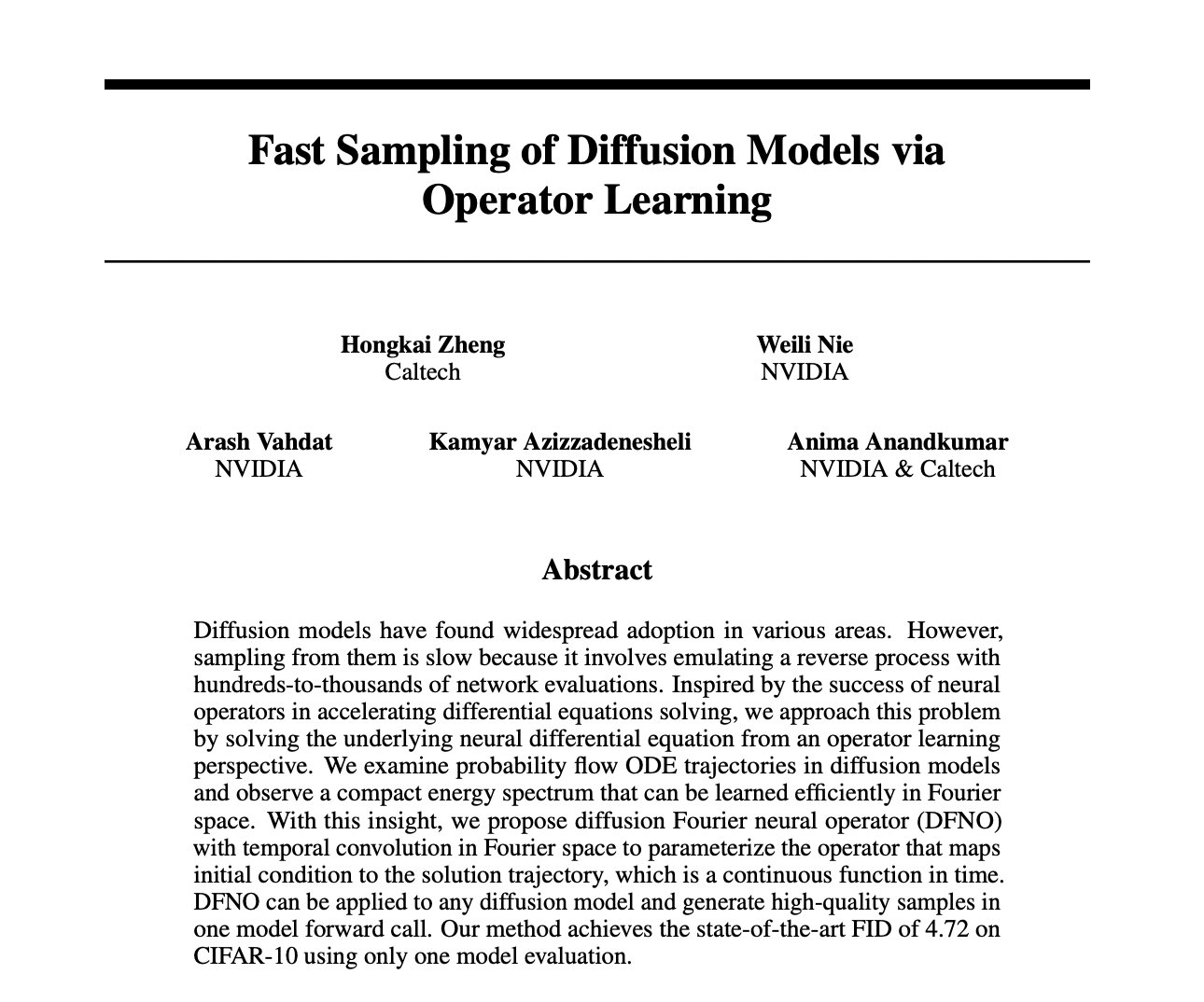 AK on Twitter: "Fast Sampling of Diffusion Models via Operator Learning abs: https://t.co ...