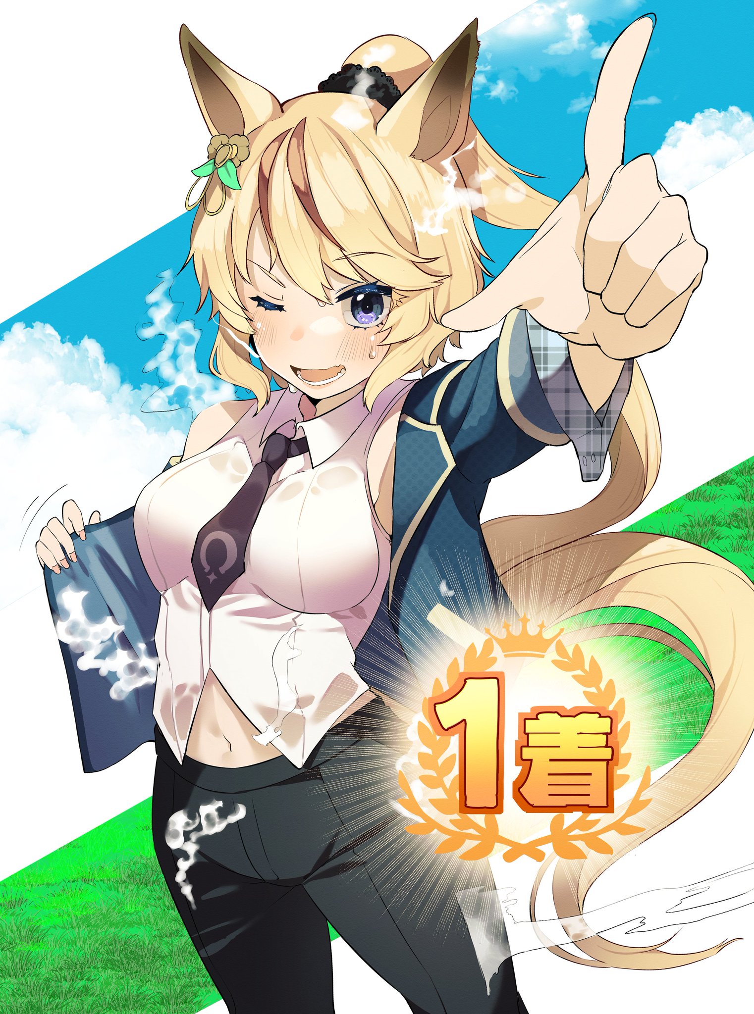 湯猫子@C101 金曜日 西ひ-34a on Twitter: "ユニャンコ号 1着のポーズ！ #ユニャンコ号 https://t.co/sykkVD74Lq" / Twitter