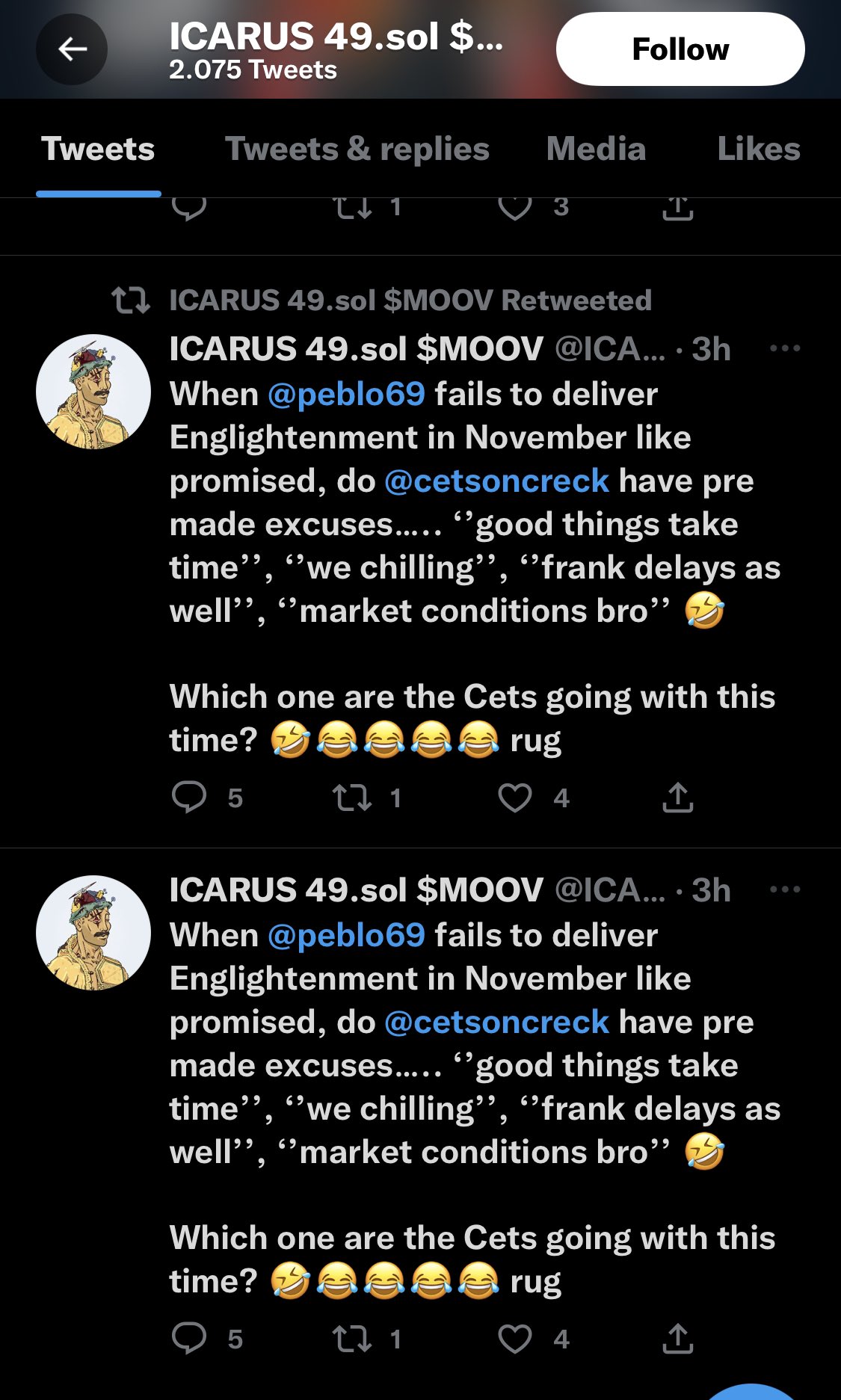 Poca on Twitter: "@ICARUS_satc @peblo69 @CetsOnCreck you get more attention when you retweet ...