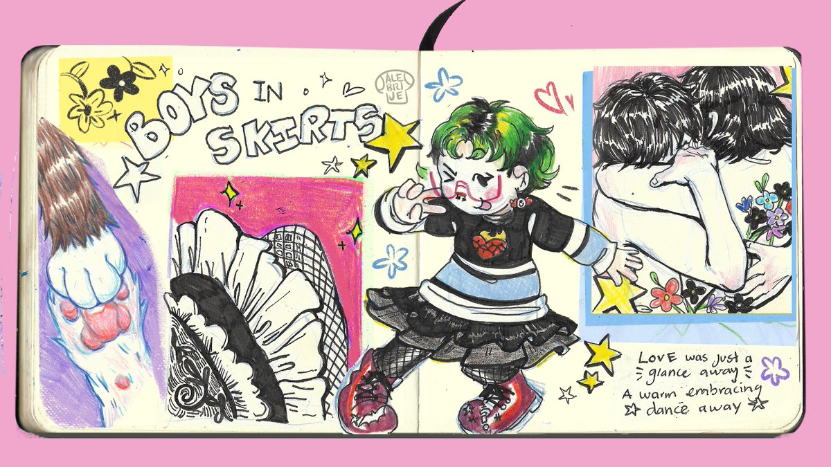 「A sketchbook spread ʚ(*'꒳`*)ɞ .。 ・゜:* ~♡ 」Jazmin 🍄の漫画