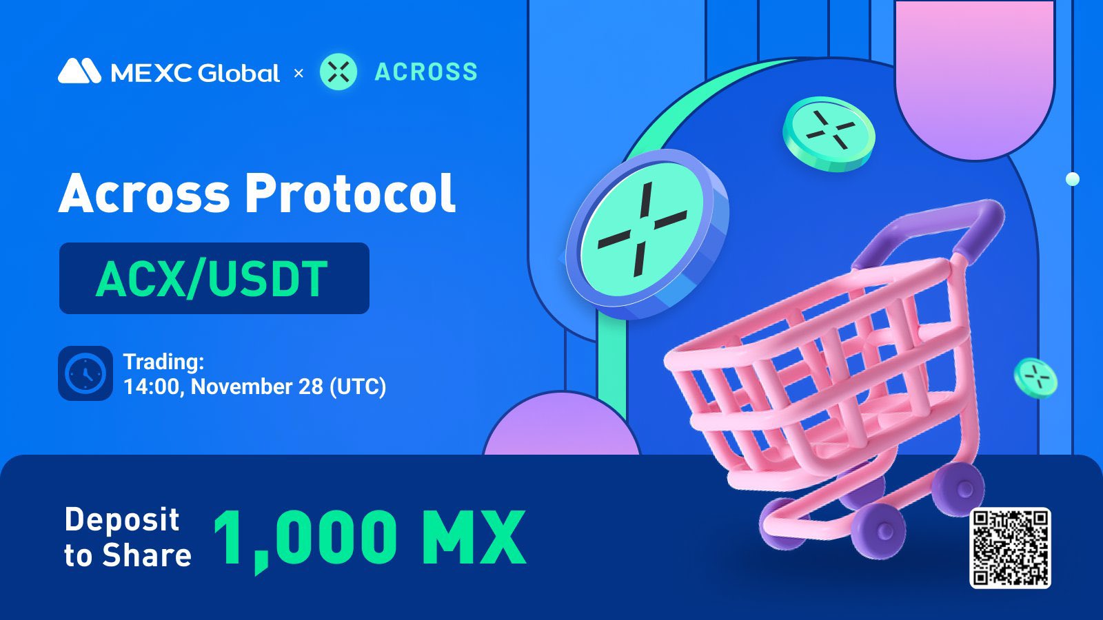 MEXC Global on Twitter: "MEXC will list $ACX @AcrossProtocol today at 14:00 (UTC) 🎁Deposit to ...