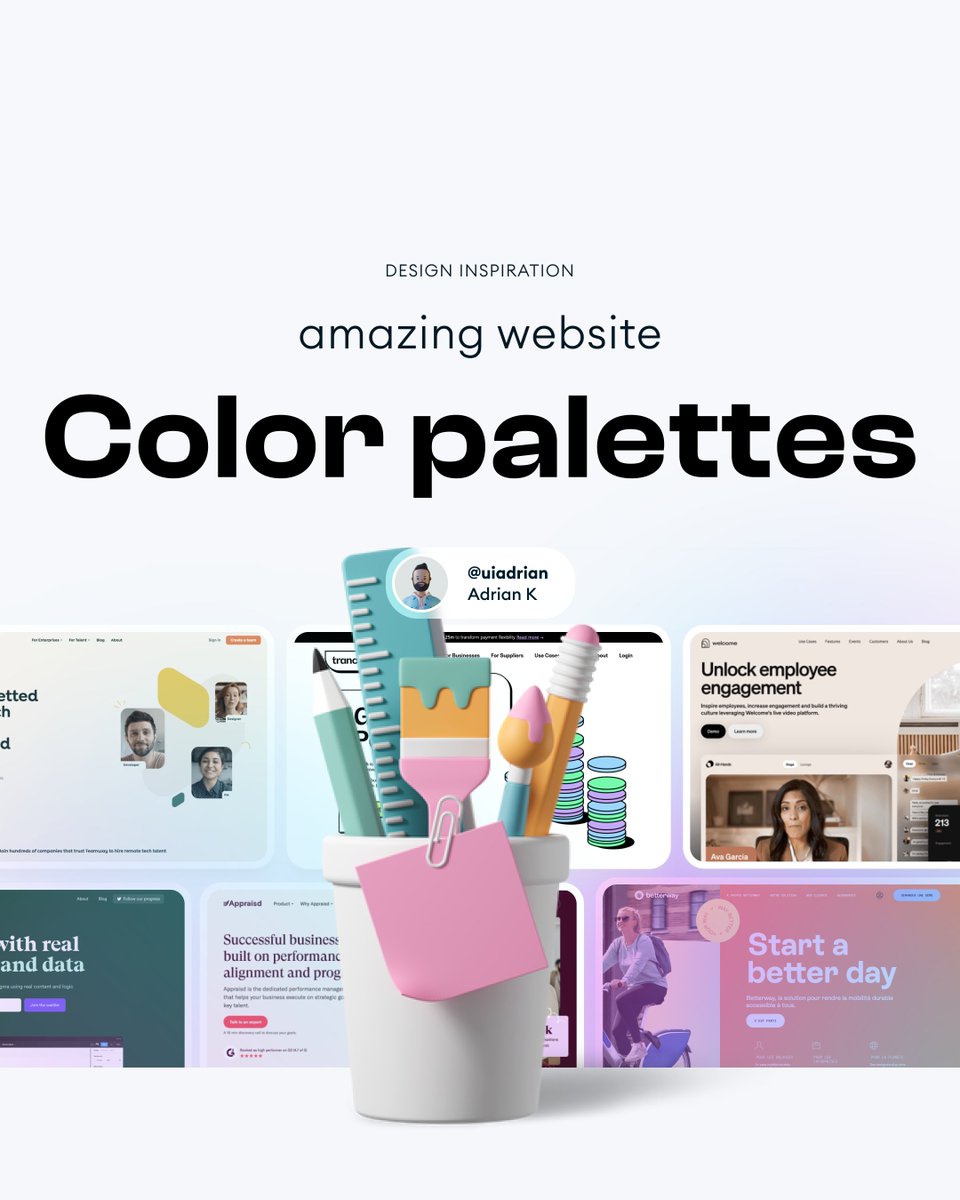 Amazing website color palettes - Thread from UI Adrian @uiuxadrian ...