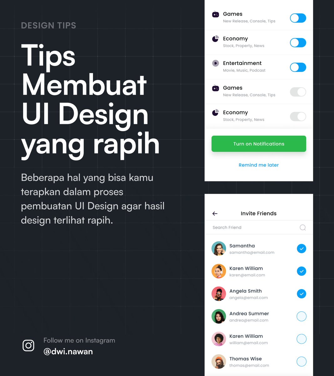 Tips design biar UI Design terlihat rapih. Coba dipraktekkin dan tag ...