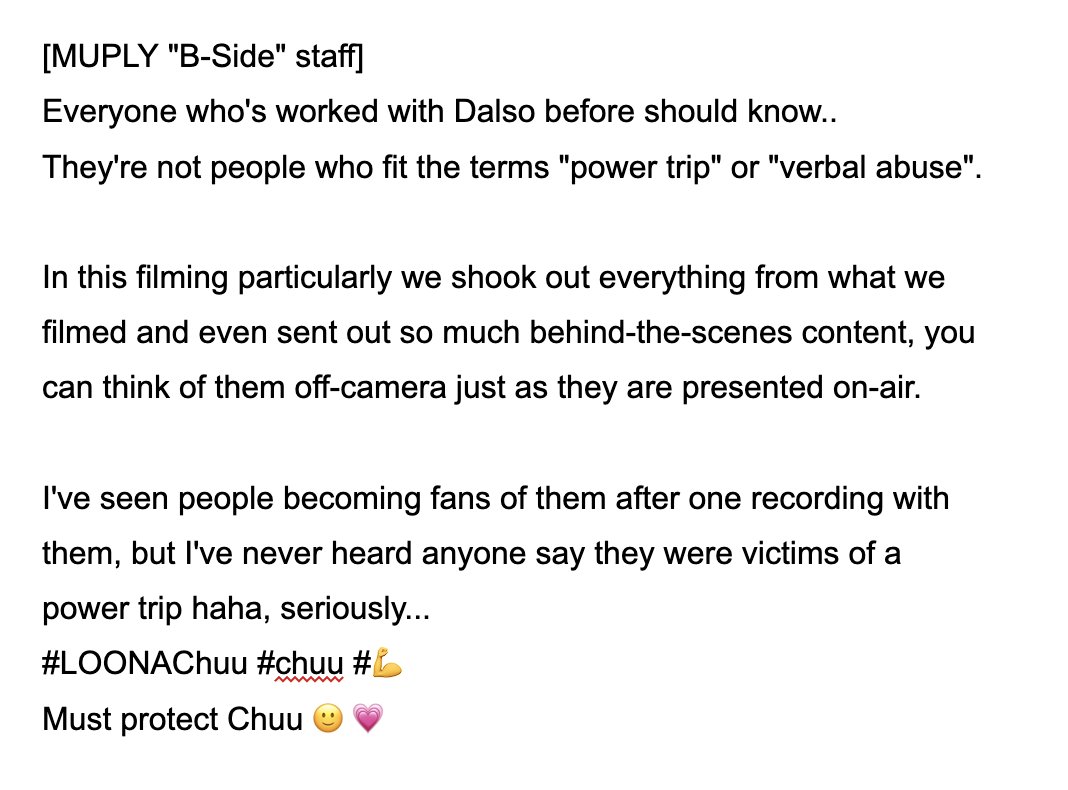 💫 Orrery/nim on Twitter: "Two staff members in support of Chuu (Instagram Stories) 1. MUPLY ...