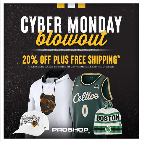 Boston ProShop on Twitter: "🗣️ CYBER MONDAY! Score 20% off #Celtics and #NHLBruins gear at https ...
