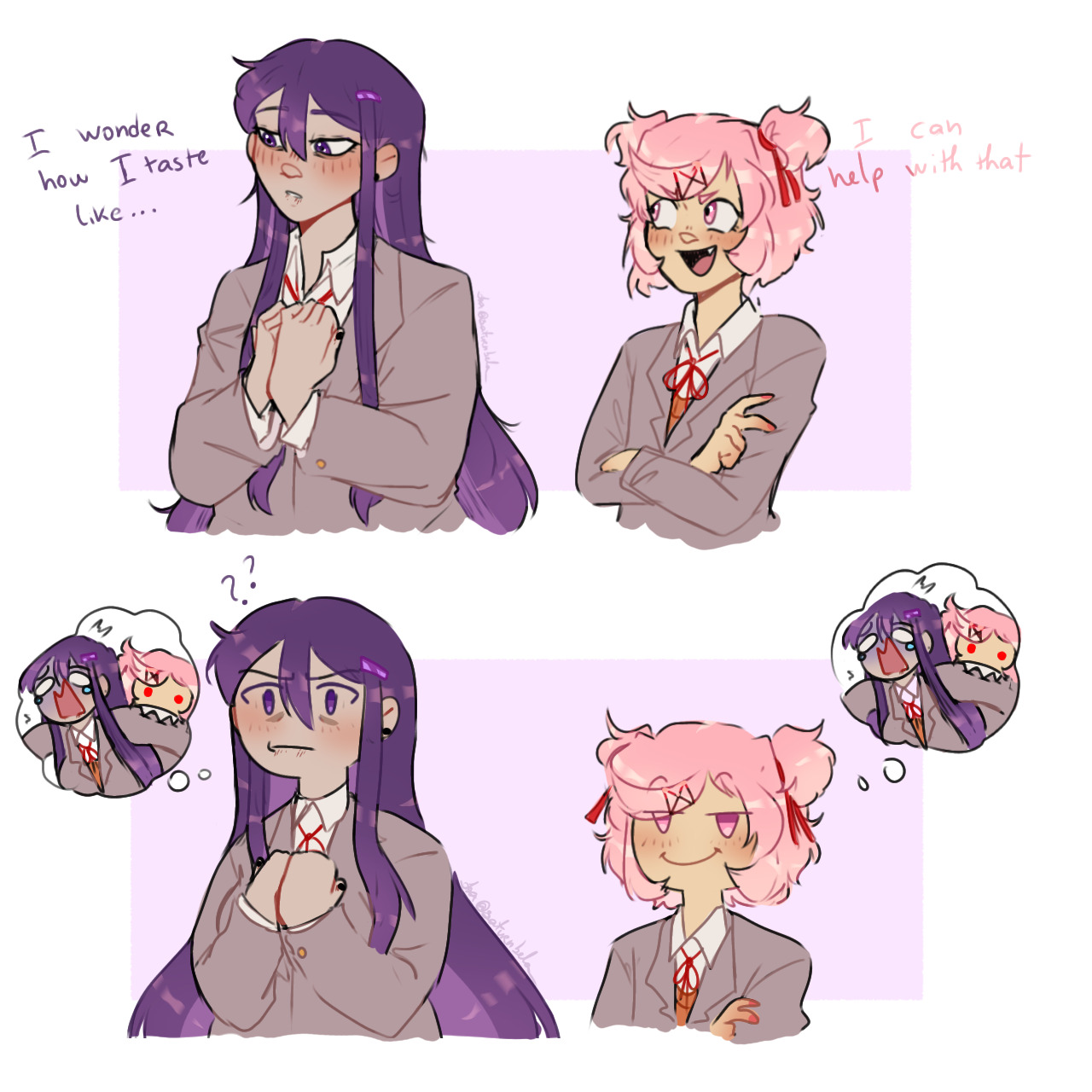 Daily Yuri Fix on Twitter: "Artist: Saturnbela (Tumblr) Source: Natsuki x Yuri (Doki Doki ...