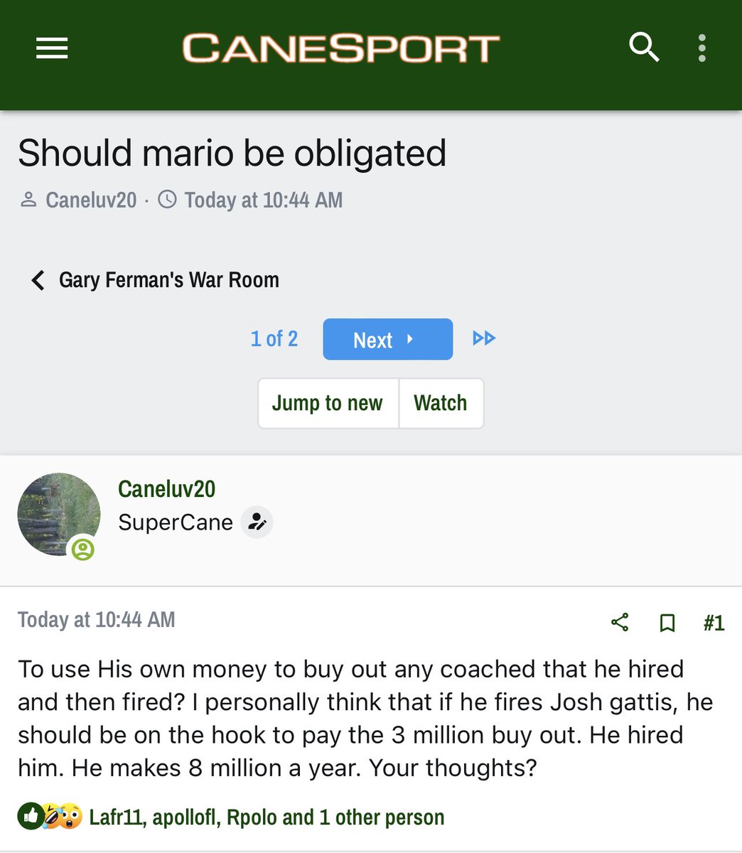 Message Board Geniuses on Twitter: "#Miami should force Mario Cristobal to use his own money to ...