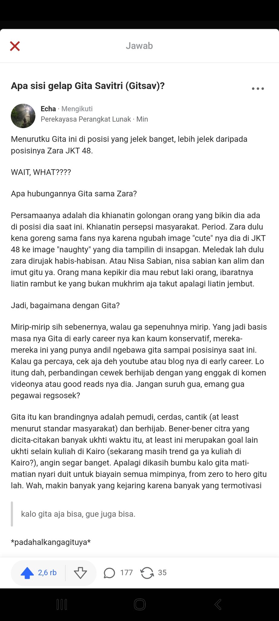 kenapa on Twitter: "@hiazzukhruf Baru tadi siang, gue baca tulisan ini di quora, dan ternyata ...
