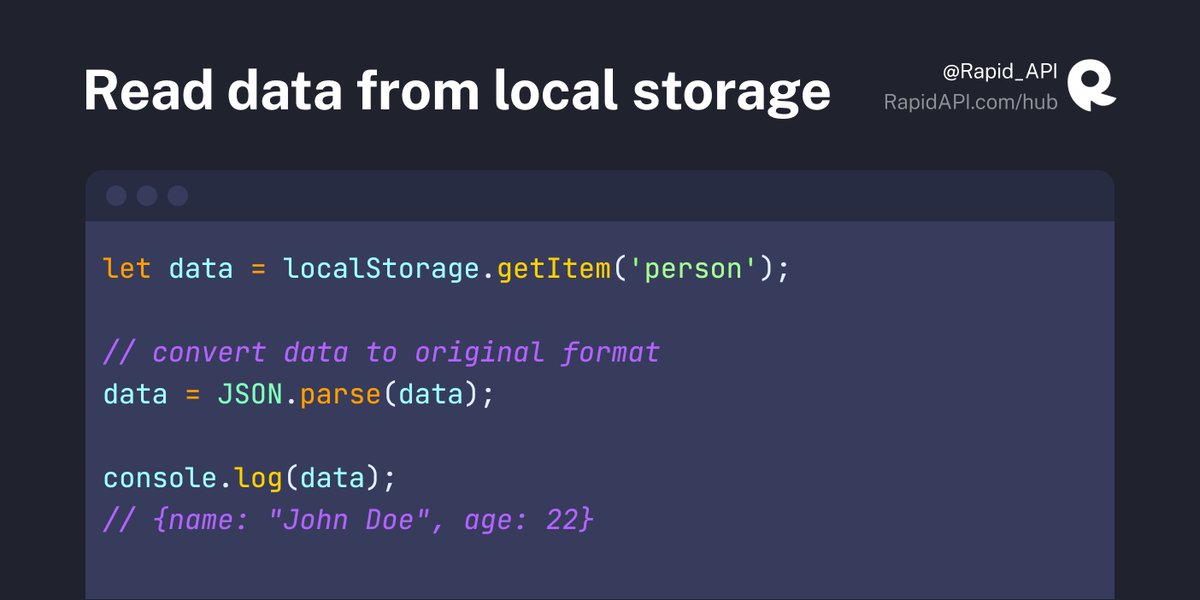 Local Storage. What is it? Thread 🧵👇 - Thread from Rapid @Rapid_API - Rattibha