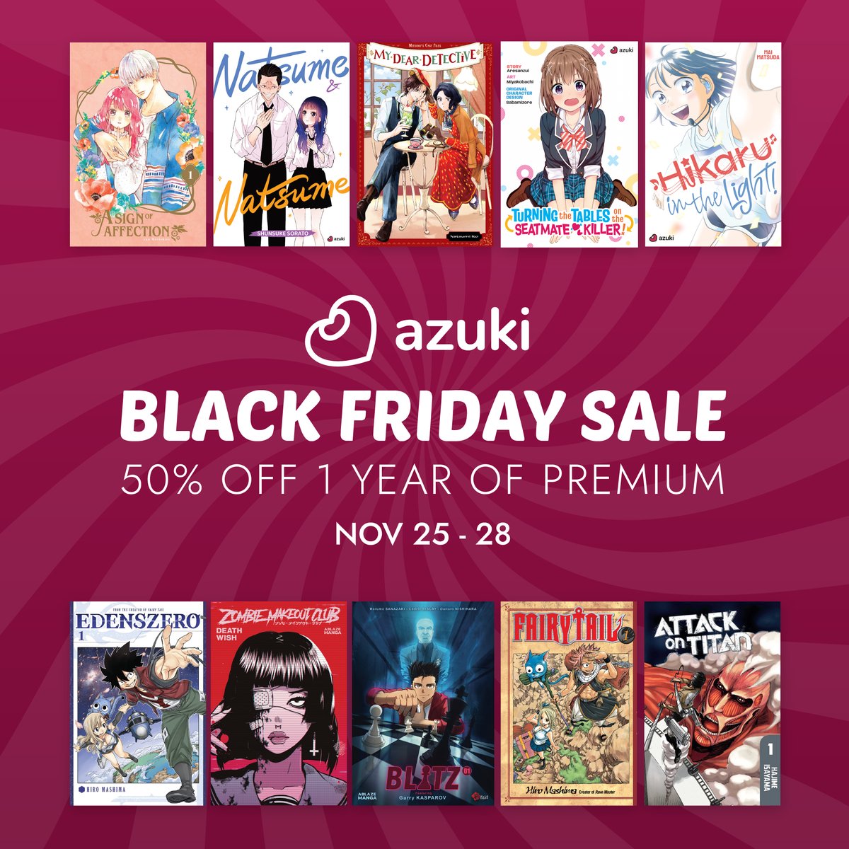 Shoujosei News & Info 🌟 on Twitter: "RT @ReadAzuki: ⚡️💻 HAPPY CYBER MONDAY 💻⚡️ LAST DAY 50% OFF ...