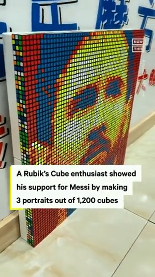 A man in China used 1,200 Rubik’s Cubes to create three portraits of ...