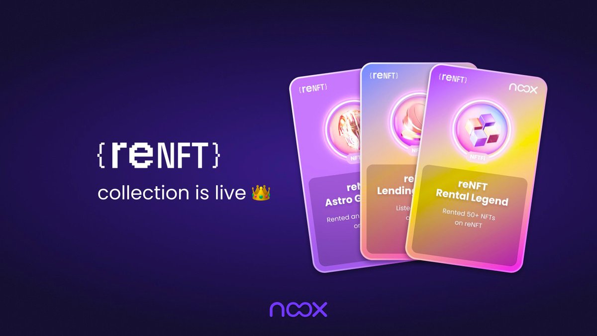 Let's claim Noox X reNFT Badges! 🎉 Double potential benefit 🪂 1️⃣ Noox Airdrop 2️⃣ reNFT Airdrop ...