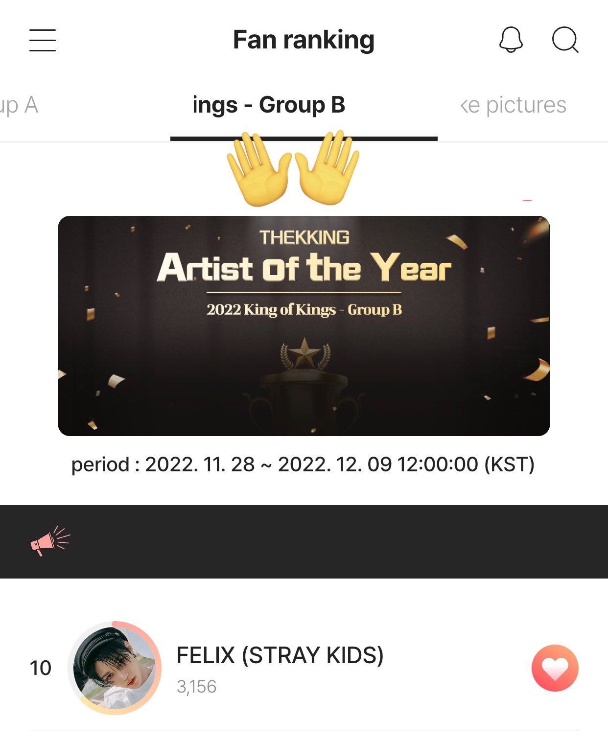 FELIX CHARTS on Twitter: "🗳️ THEKKING ⏳ THEKKING TIME (1+1) is ongoing NOW 🙌 Drop ALL your ♥️ ...