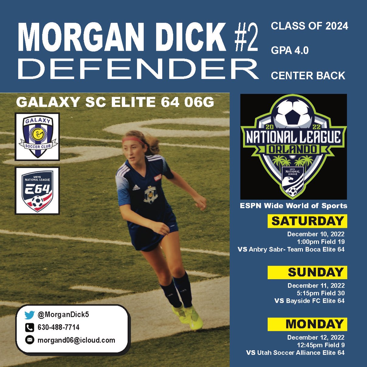 Morgan Dick (2024) on Twitter: "Excited for the opportunity to go back to Orlando’s @ESPNWWOS ...