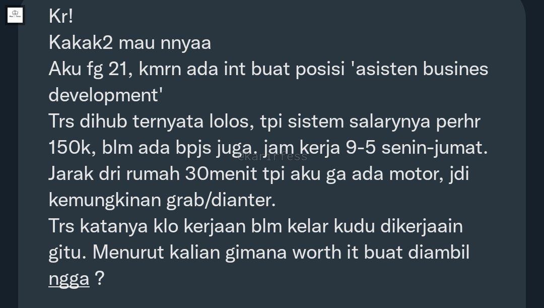 Baca Rules di Bio ‼ on Twitter: "Kr! Mohon pencerahannya. take it or leave it ? Emng biasanya ...