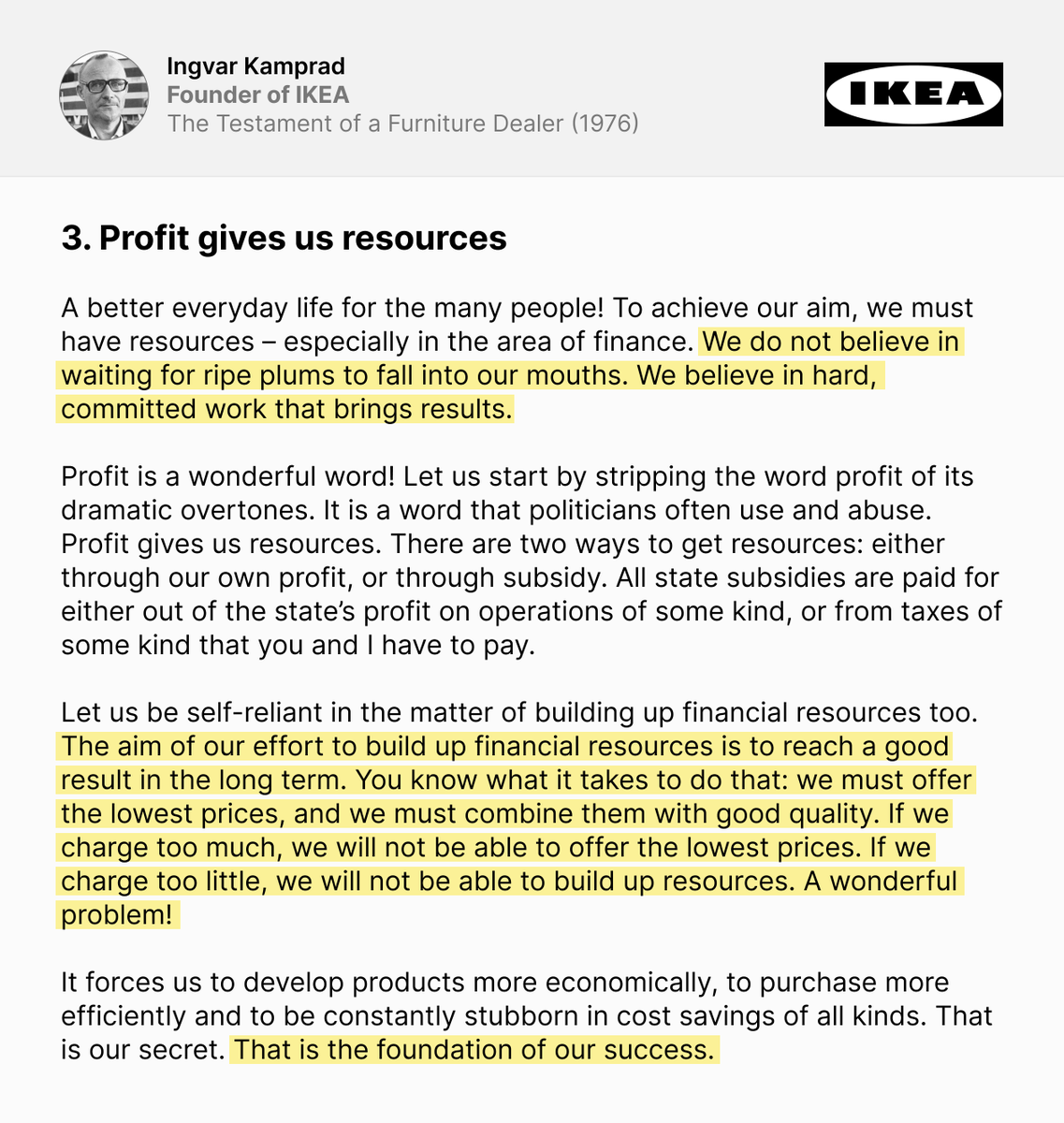 Decades before corporate culture became a "thing", Ingvar Kamprad, the ...