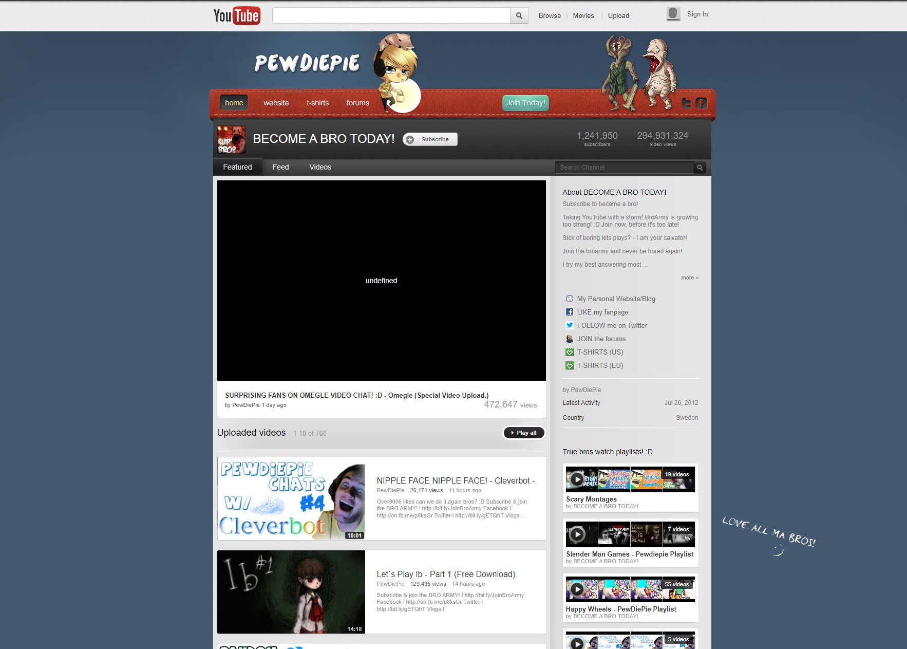 Old Youtube Channel Design