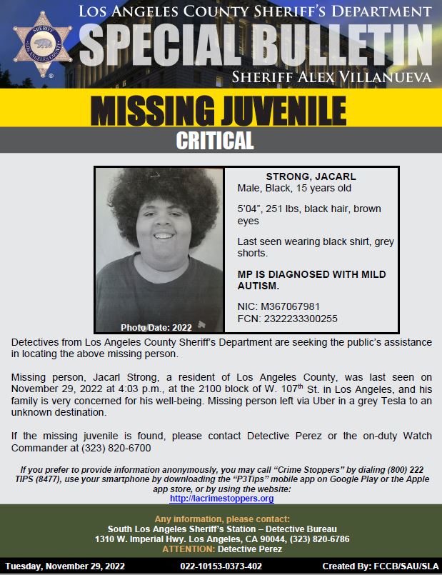 LA County Sheriffs on Twitter: "#LASD is Asking for the Public’s Help Locating Critical Missing ...