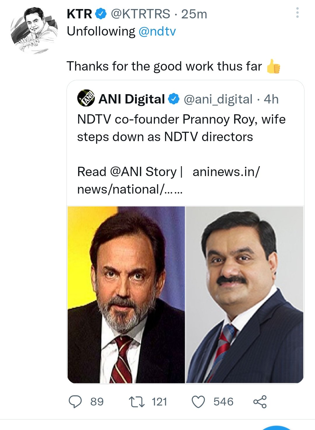Rosy on Twitter: "First Results have come after Adani took over NDTV #NDTV #Adani https://t.co ...