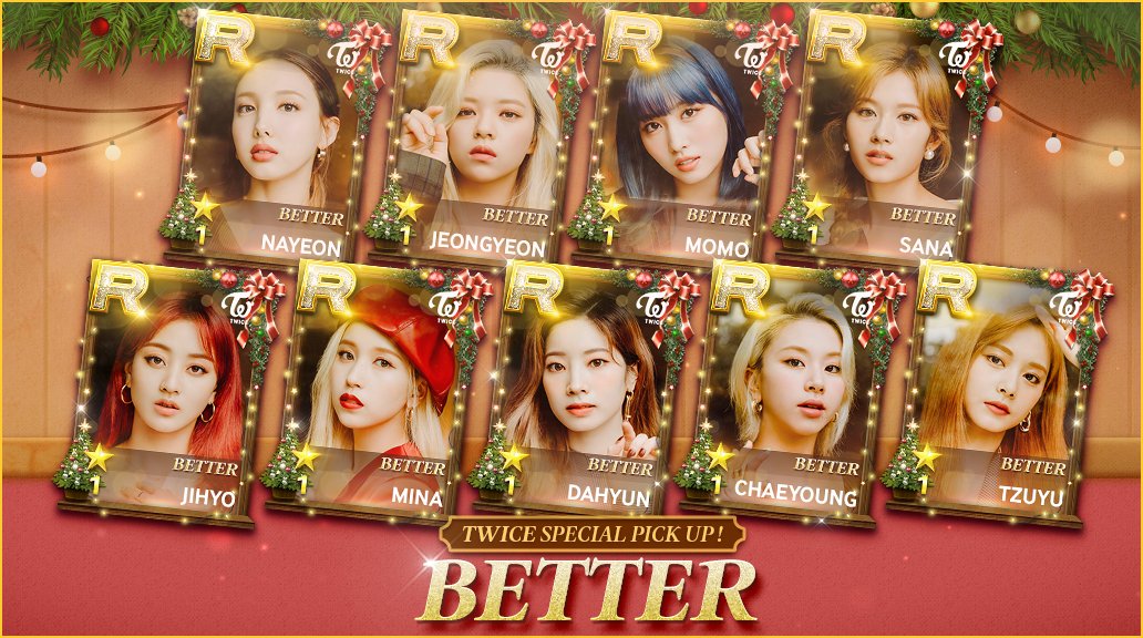 SUPERSTAR JYPNATION 公式 on Twitter: " #SUPERSTAR_JYP カード追加 #TWICE の新しいカード『BETTER』を追加👀 今すぐログインして ...