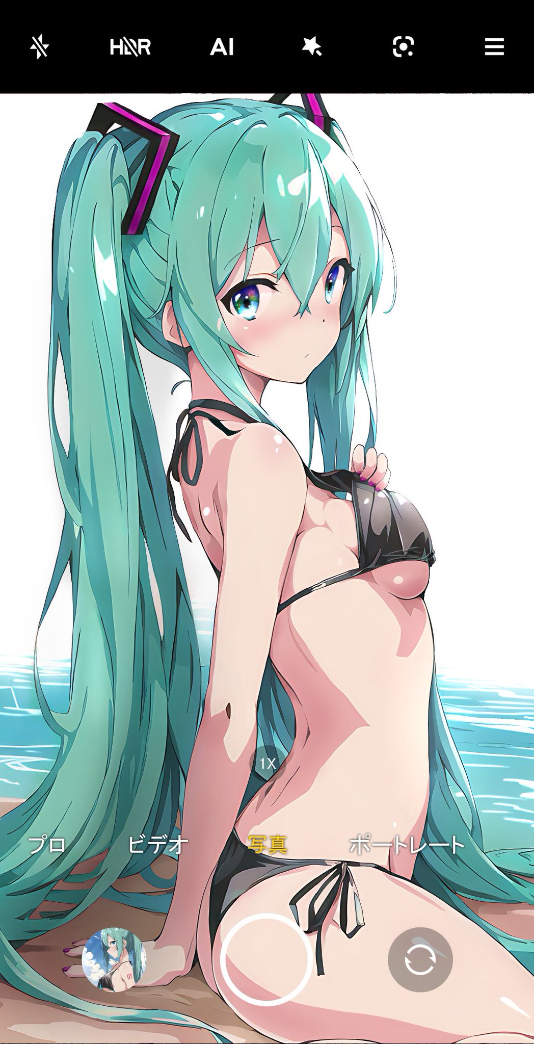 ナナシ321 on Twitter: "#初音ミク #イラスト #anything_v3 海デートで誘惑を試みるミクさん https://t ...