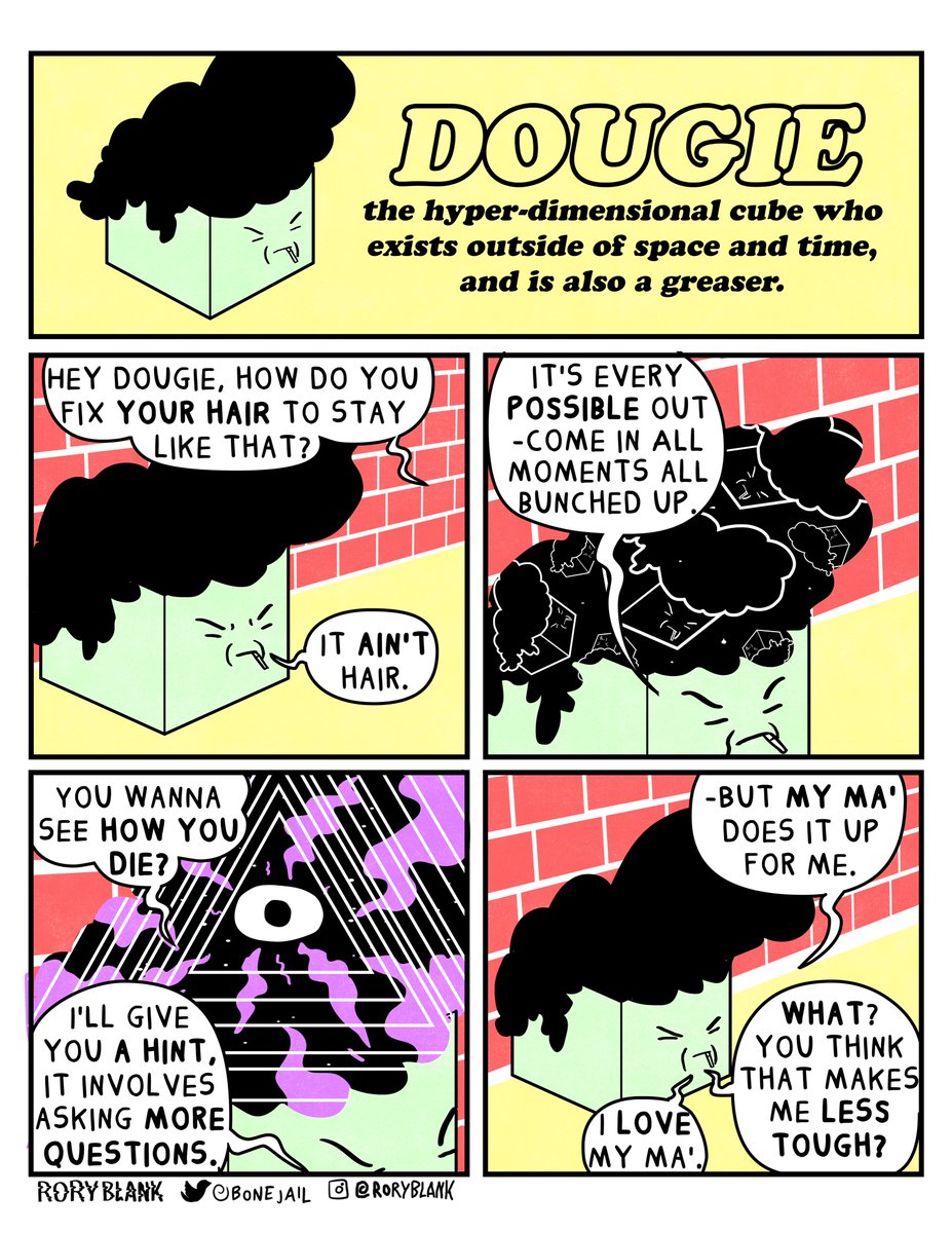 「Dougie The Hyper-Dimensional Cube Who Exists Outside of Spac」Rory Blankの漫画