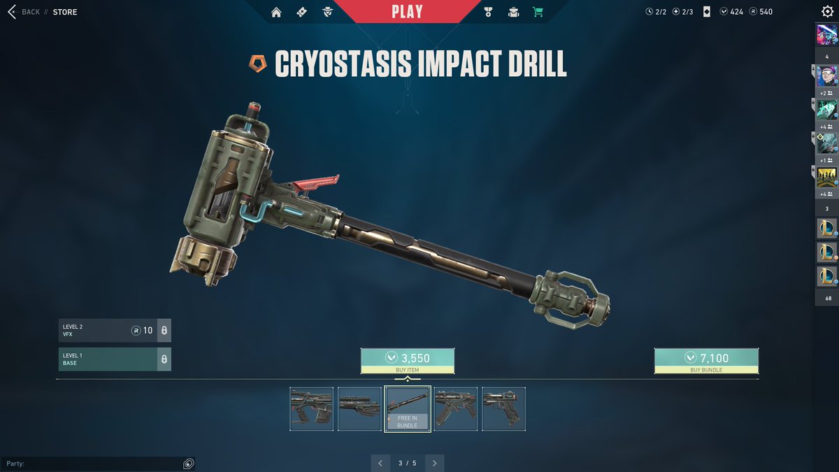 Shiick on Twitter: "The Cryostasis bundle is now available in the store for 7100VP. 1775VP per ...