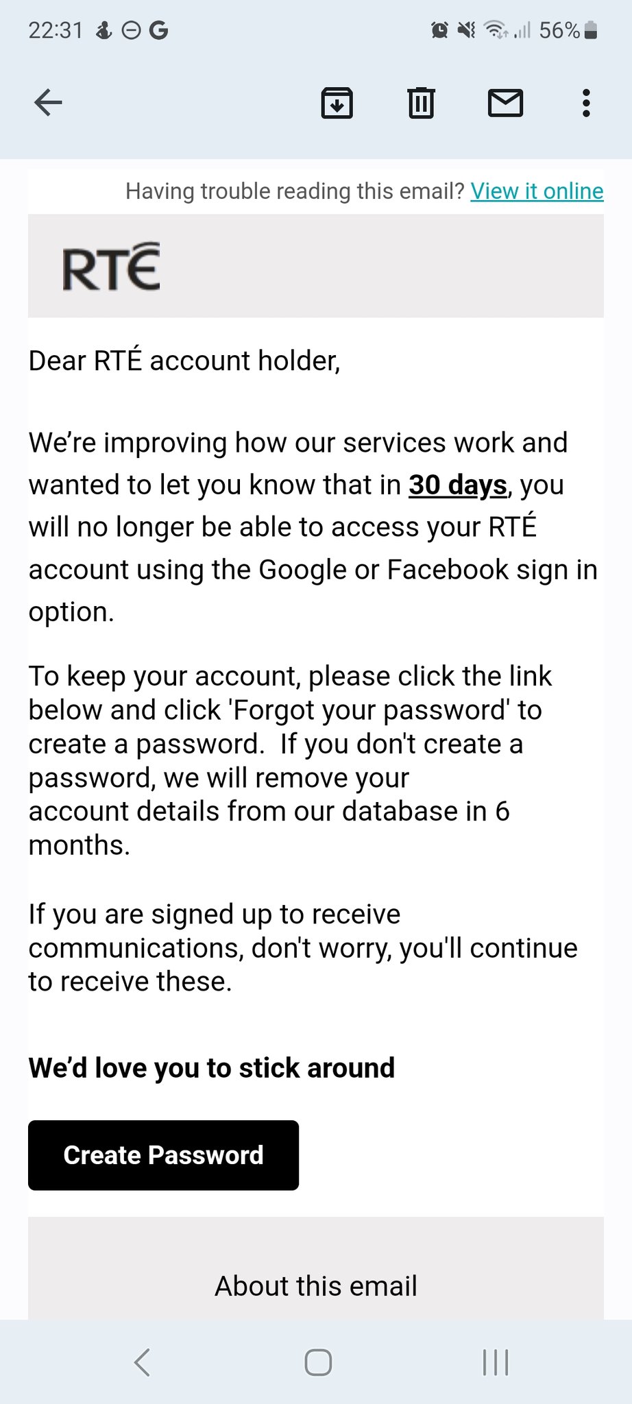 Robbie on Twitter: "@RTEplayer is this a legit email? https://t.co/CStoSijhcY" / Twitter