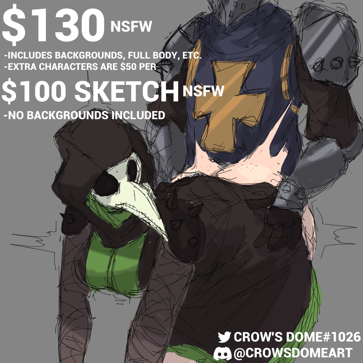 🔞Crow's Dome Art | COMMISSIONS OPEN | on Twitter: "Hey I'm opening commissions again and redoing ...