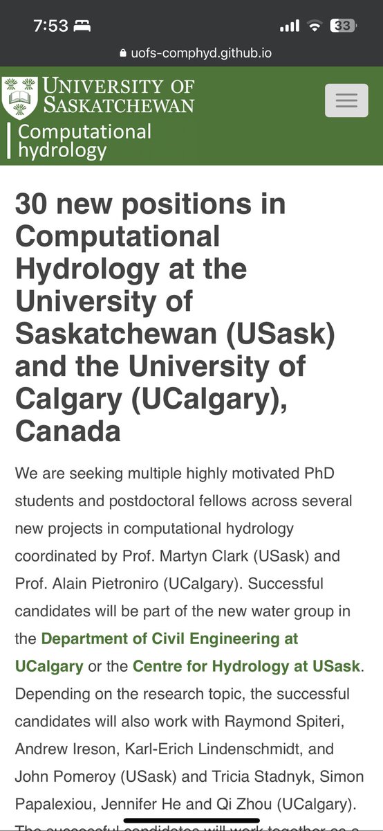 30 new positions in Computational Hydrology at the University of ...