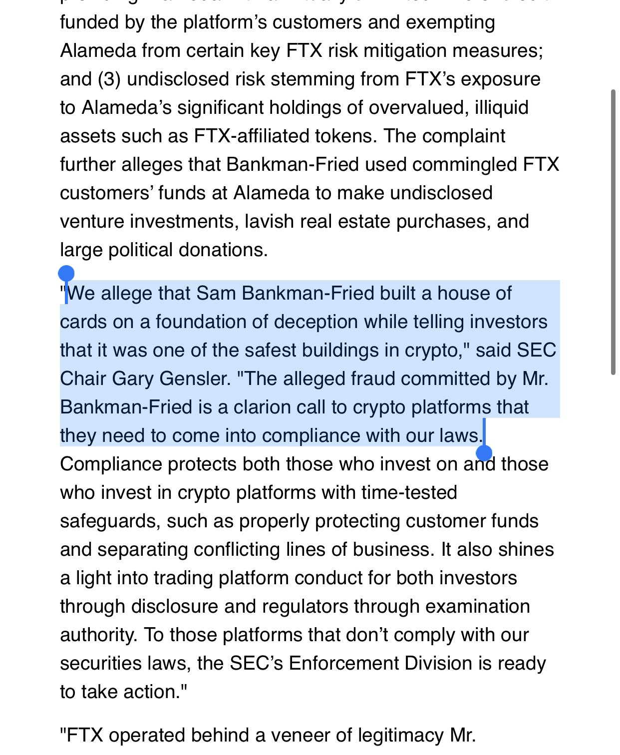 Krystal Ball on Twitter: "SEC charges SBF with FRAUD saying he has been lying and cheating ...