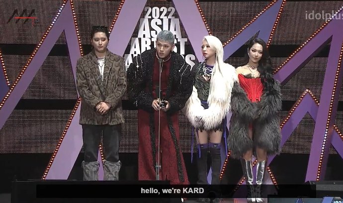 KARD Charts on Twitter: ".@KARD_Official won 'AAA Best Choice Award (Singer)' at the 2022 Asia ...