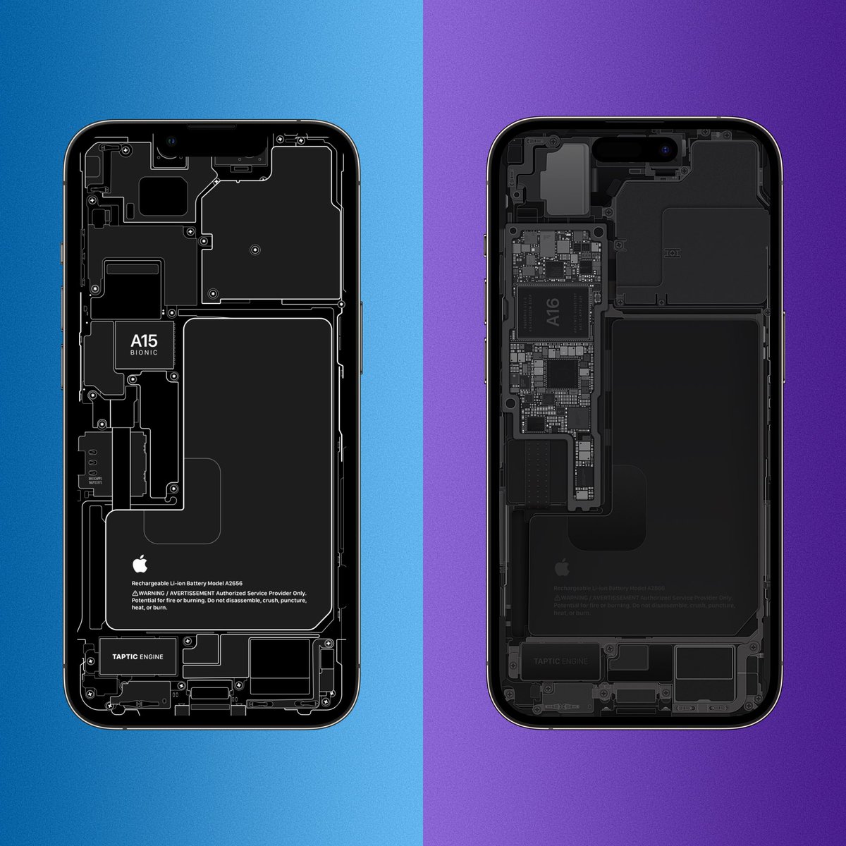 Basic Apple Guy on Twitter: "Comparing my 2021 iPhone 13 Pro & 2022 iPhone 14 Pro Schematics"