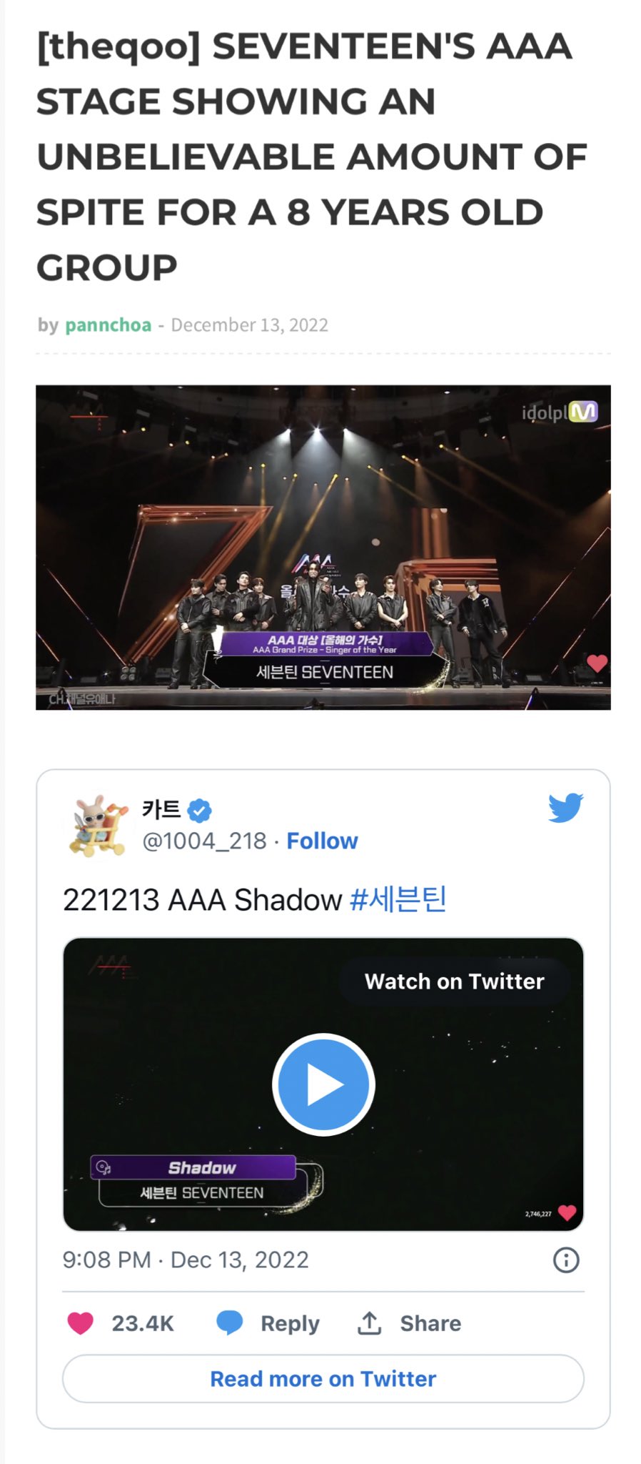 notpannchoa/notpannkpop/notnetizenbuzz on Twitter: "[ notpannchoa ] Seventeen's intense 2022 AAA ...