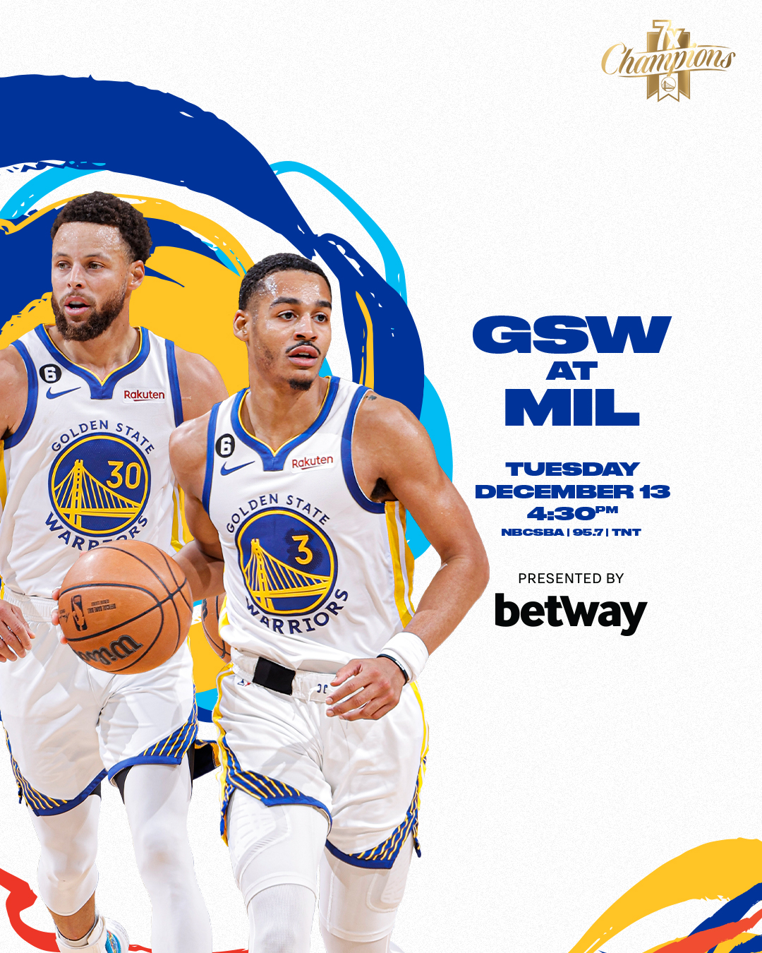 Golden State Warriors on Twitter: "Six-game road trip tips off in Milwaukee. 🏀 GSW at MIL 🕠 4 ...