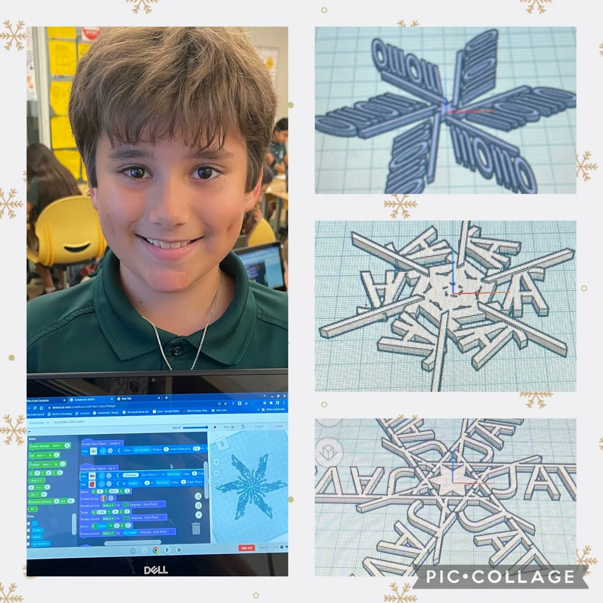 Tinkercad on Twitter: "RT @PCInnoInstitute: Code generated snowflakes ...