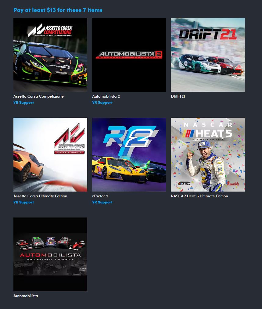 (PCDD) Racing Sim Bundle via Humble Bundle. https://t.co/i0ecKaRY9Z ...