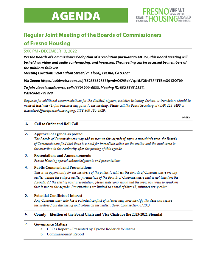 Fresno Housing Authority | Documenters.org