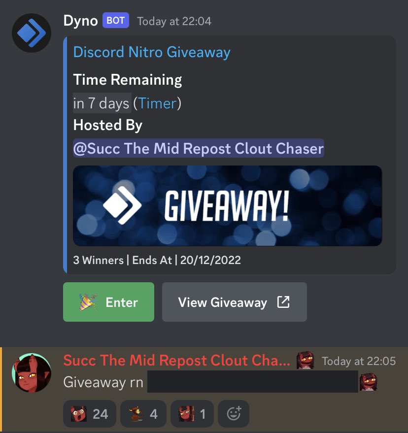Succ on Twitter: "Giving away 3 discord nitros on my server for celebrating 200K‼️ ~ http ...