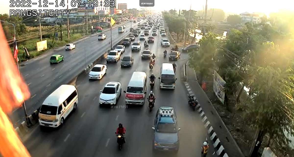 FM91 Trafficpro on Twitter: "07.24 น. ถนนรังสิต-นครนายก ขาเข้า ติดขัดตรงสะพานฟ้า คลอง 1 กรณีที่ ...