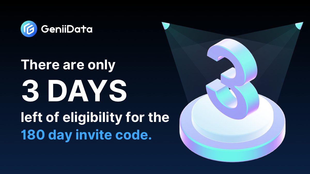 GeniiData on Twitter: "There is only today, Thursday & Friday left to get an invite code with a ...
