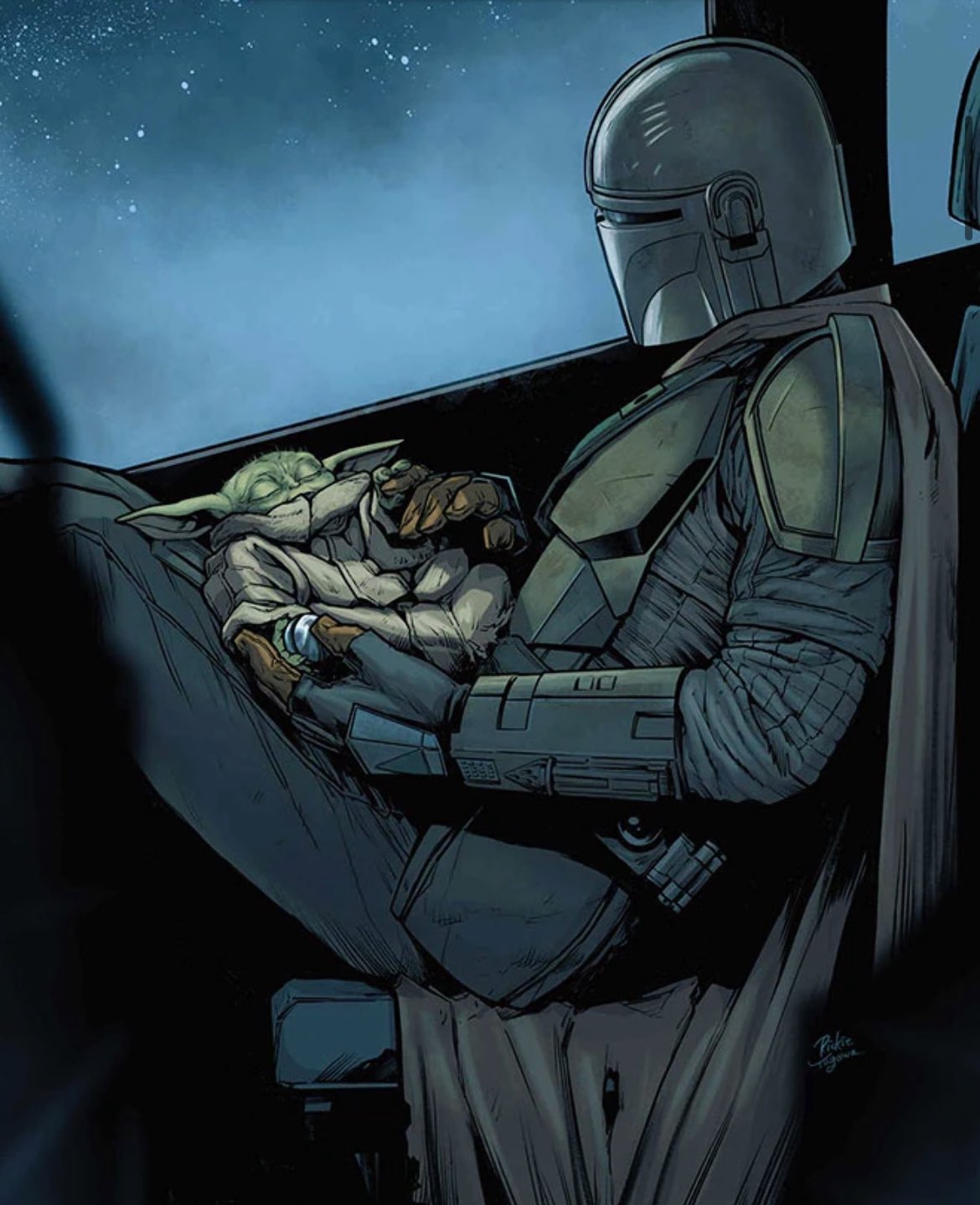 Star Wars Holocron on Twitter: "Mandalorian & Grogu by Rickie Yagawa https://t.co/CkKAaTieNA ...