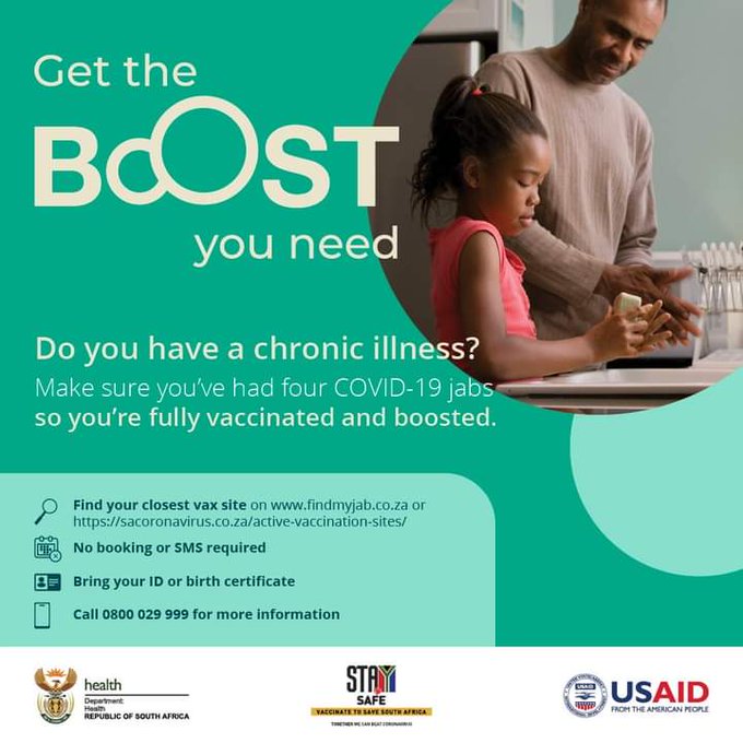 South African Government on Twitter: "If you have an existing chronic illness, get your FOUR ...